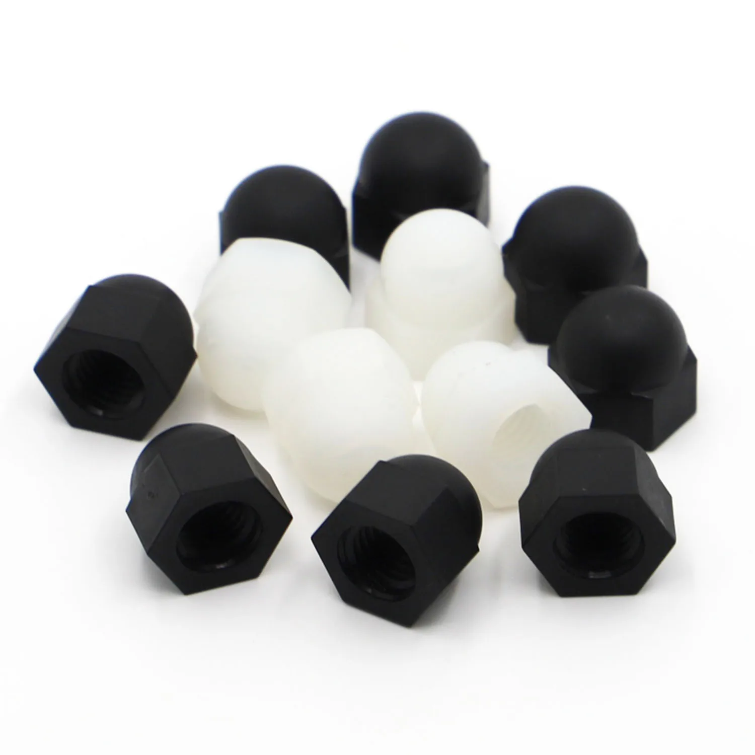 DIN1587 M3 M4 M5 M6 M8 M10 M12 White Black Nylon Cap Nuts Plastic Decorative Cover Semicircle ...