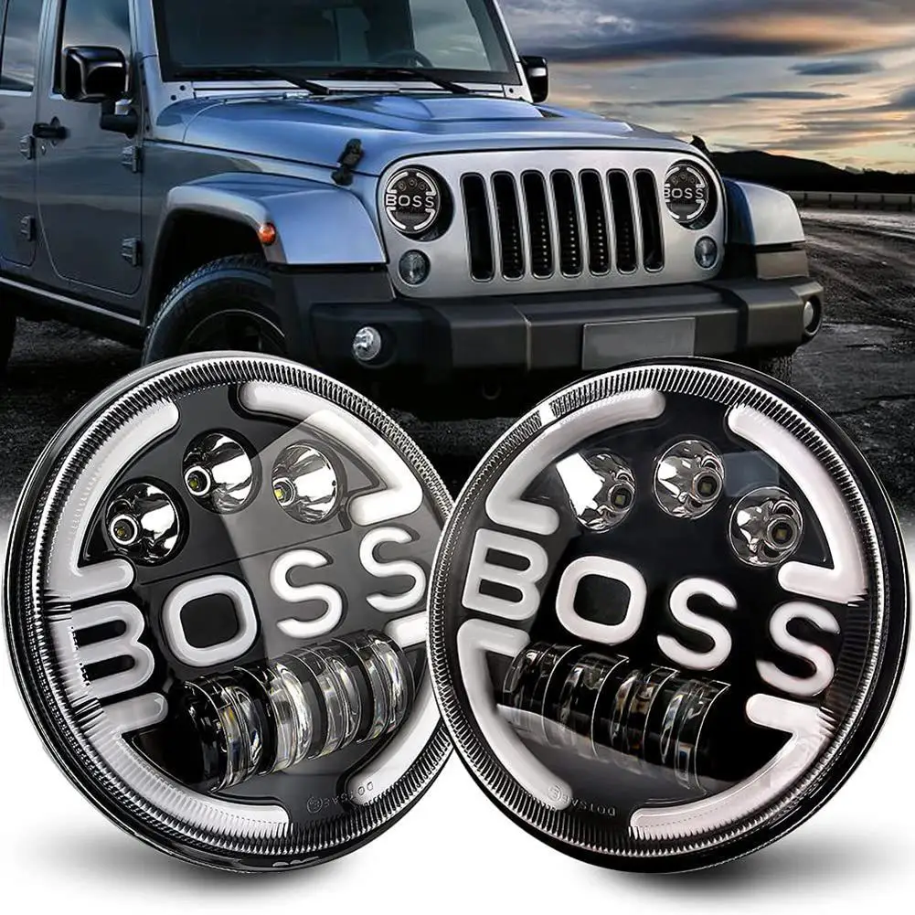2pcs-Boss-7-inch-Headlights-Daytime-Running-Lights-Led-High-low-Beams ...
