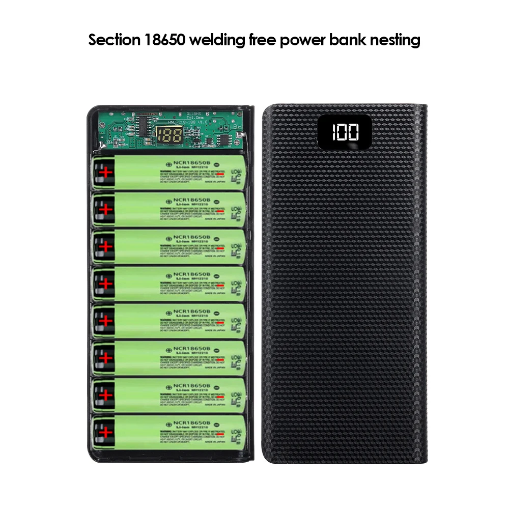 18650-Battery-Holder-Power-Bank-DIY-8x18650-Box-Case-Portable-LCD ...