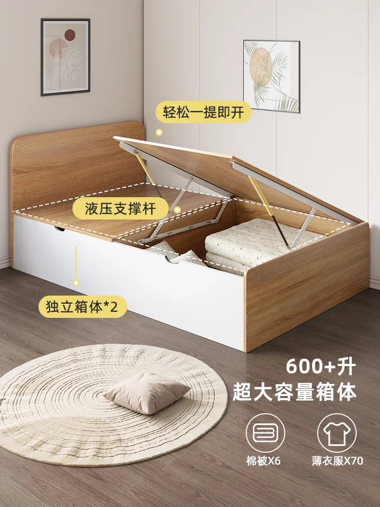 Half-height-flip-box-bed-one-meter-single-bed-modern-and-simple-small ...
