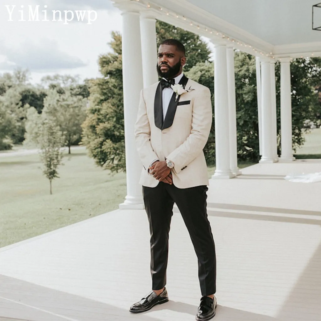 Ivory-Wedding-Suits-for-Groom-One-Button-Double-Back-Vent-Men-Dress ...