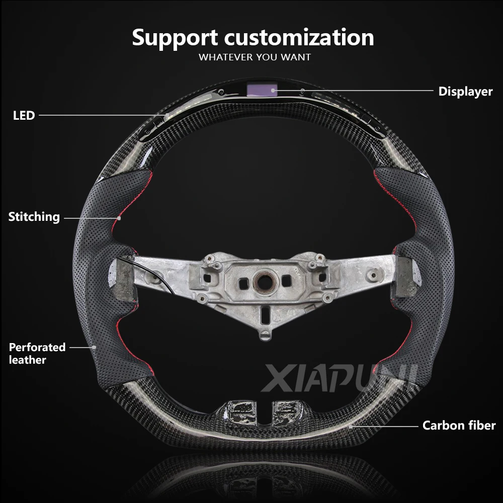Custom Handmade Carbon Fiber Racing Steering Wheel with LED for Jeep ...