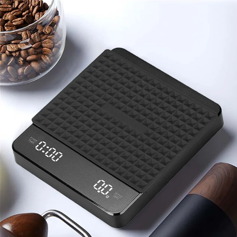 스마트 드립 커피 저울 Usb 충전 타이밍 Led 디지털 고정밀 전자 커피 저울 타이머 포함 3kg01g