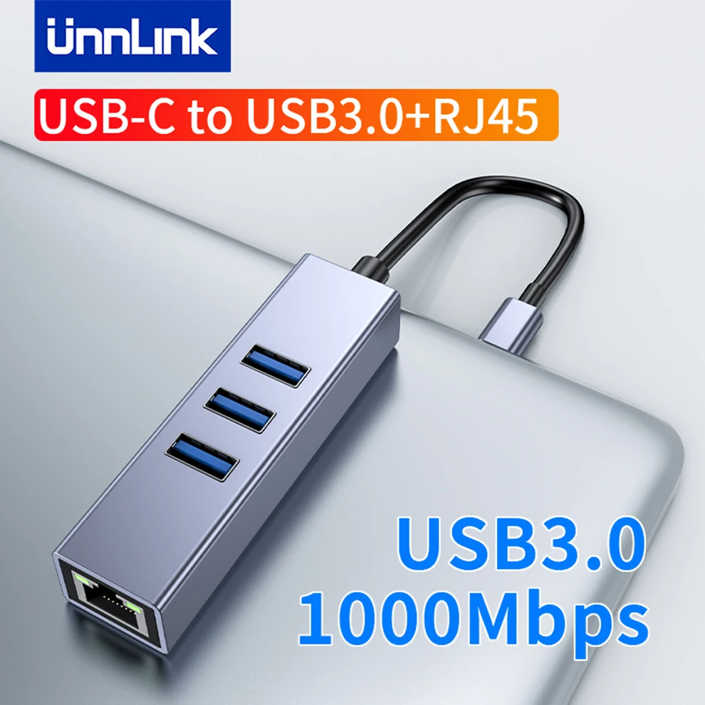 Unnlink-USB-3-0-Ethernet-Adapter-1000Mbps-USB-C-to-Rj45-Lan-Network ...