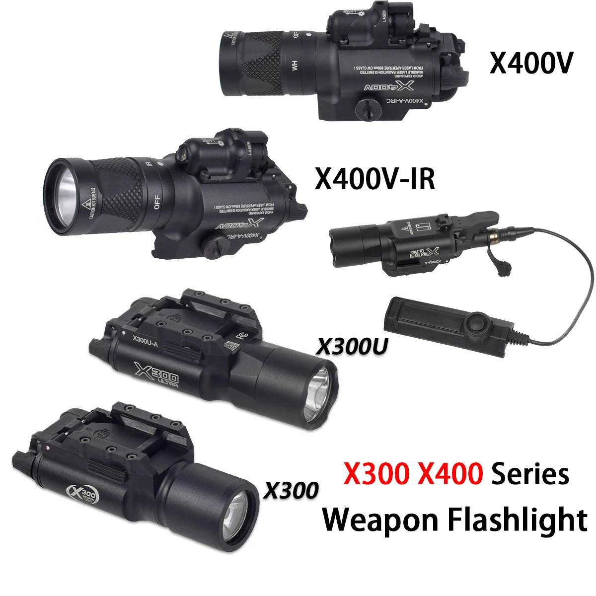 Tactical-SureFire-X300-X400-Series-Weapon-Gun-Light-With-Upgrade-Remote-Dual-Function-Switch ...