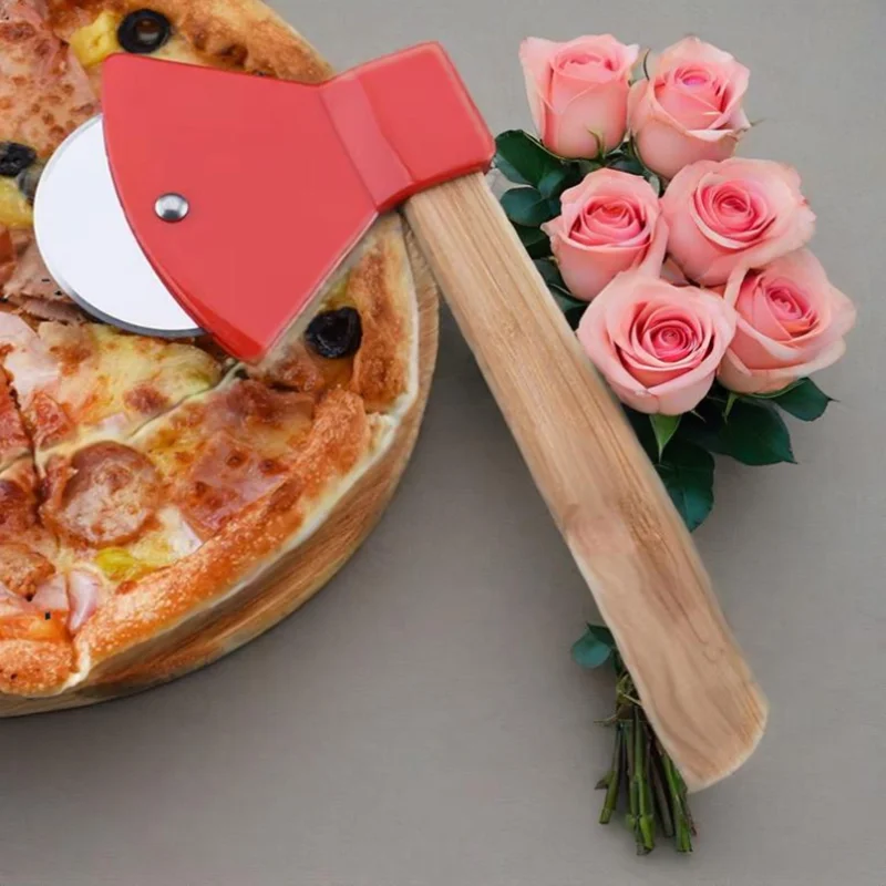 1Pcs Pizza Cutter Wheel, Axe Shaped Stainless Steel Pizza Knife With ...
