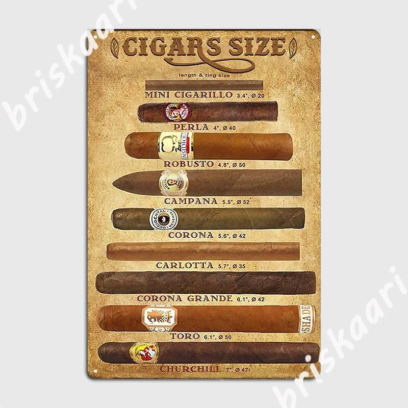 Size Cigar Metal Plaque Poster Plaques Decoration Pub Pub Garage Tin ...