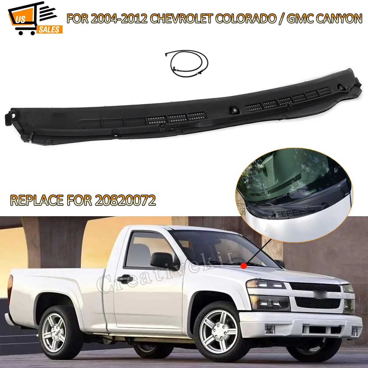 Windshield Wiper Cowl Vent Panel Grille Cover Fit For Chevrolet ...