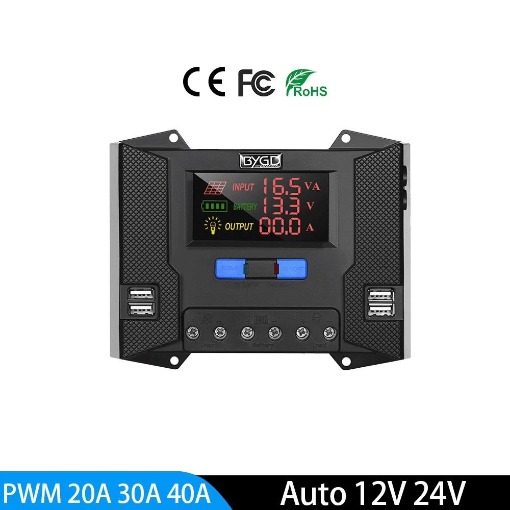 PWM-Solar-PV-Charge-and-Discharge-Controller-20A-30A-40A-12V-24V-Auto ...