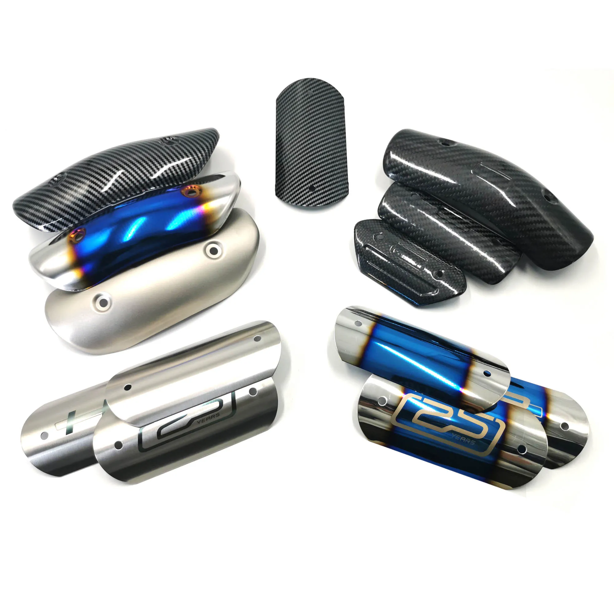 Fibra de carbono Motocicleta Exhaust Pipe Protector, Heat Shield ...