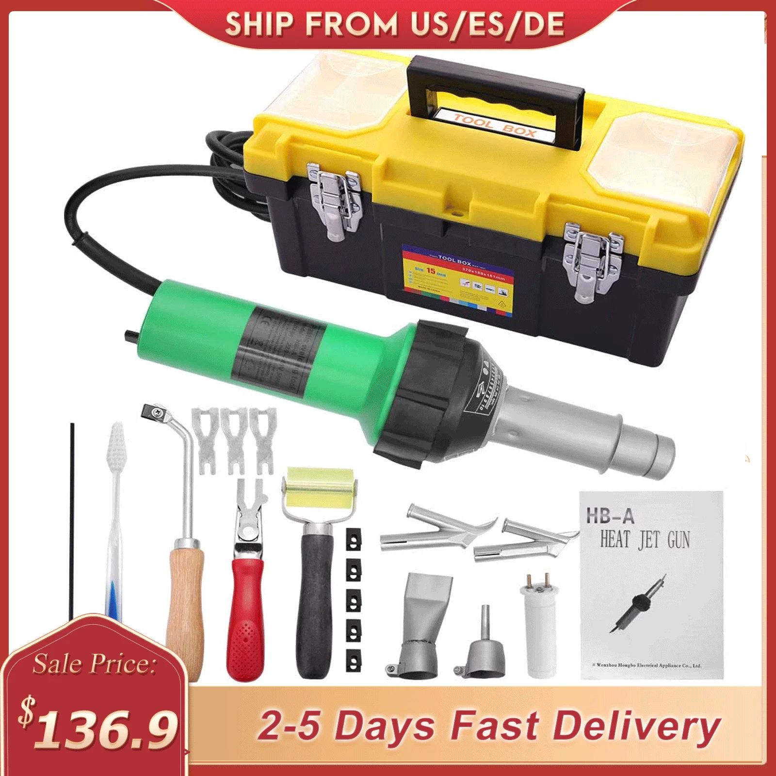 220V-1600W-Plastic-Welder-Welding-Tool-Heat-Heating-Gun-Torch-Hot-Air ...