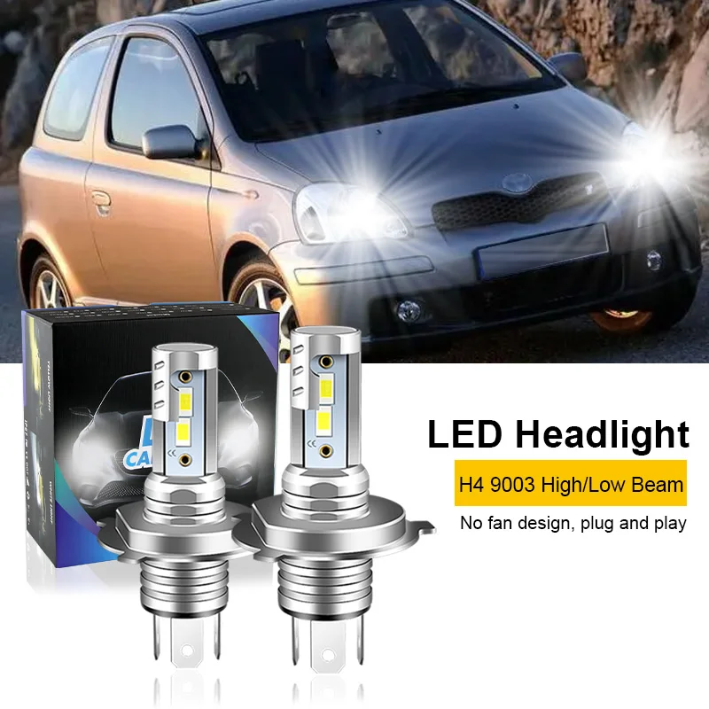 2PCS-For-Toyota-Yaris-2006-2014-H4-9003-LED-Headlight-Bulbs-CSP-Fanless ...