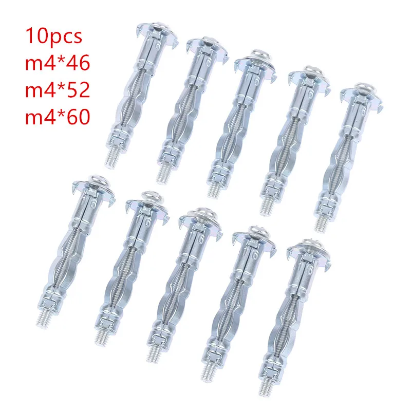 10PCS M4 Hollow Wall Metal Anchor Kit Plasterboard Drywall Cavity Plug ...