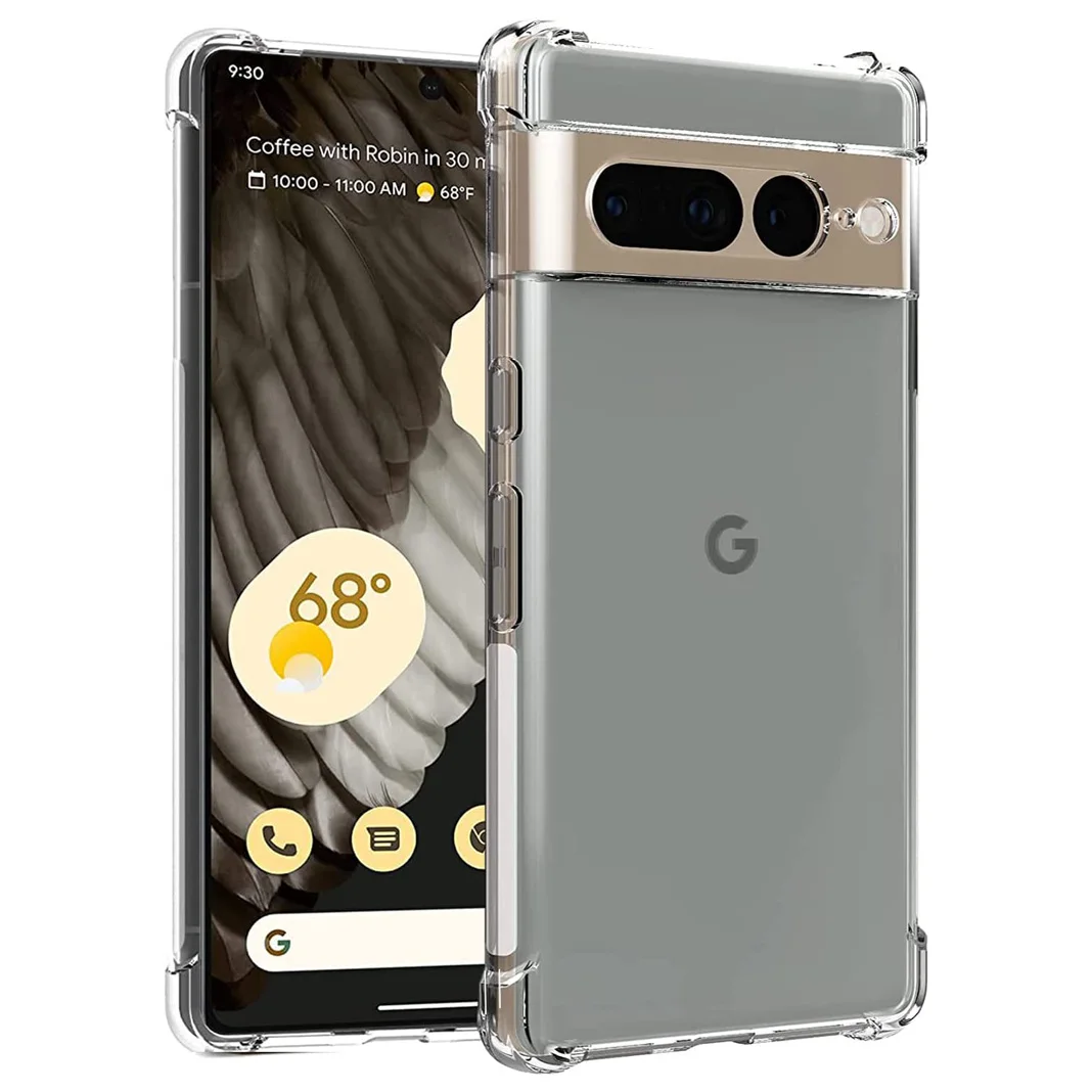 Luxury Transparent Phone Case For Google Pixel 7 pro TPU Bumper back ...
