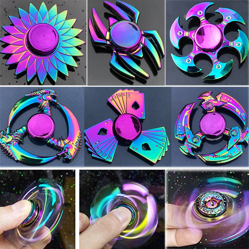 21-Styles-Colorful-Fidget-Spinner-Stress-Relief-Hand-Spinner-Metal-EDC ...