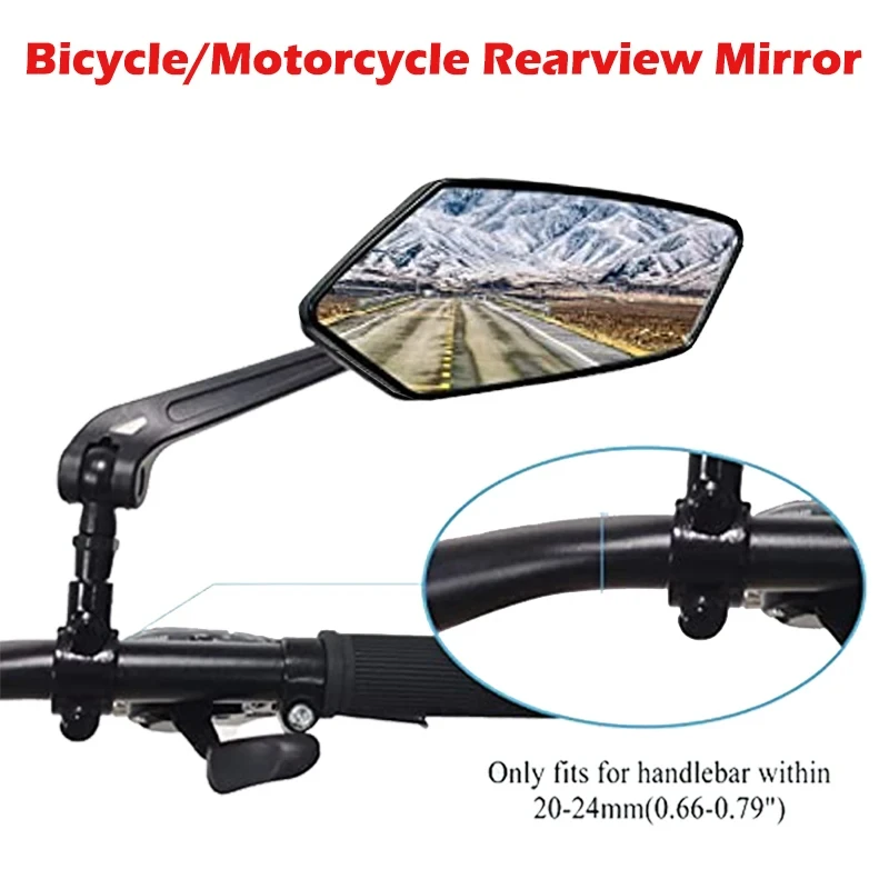 Bike-Rear-View-Mirror-Reflector-Adjustable-Rotatable-Handlebar-Mirror ...