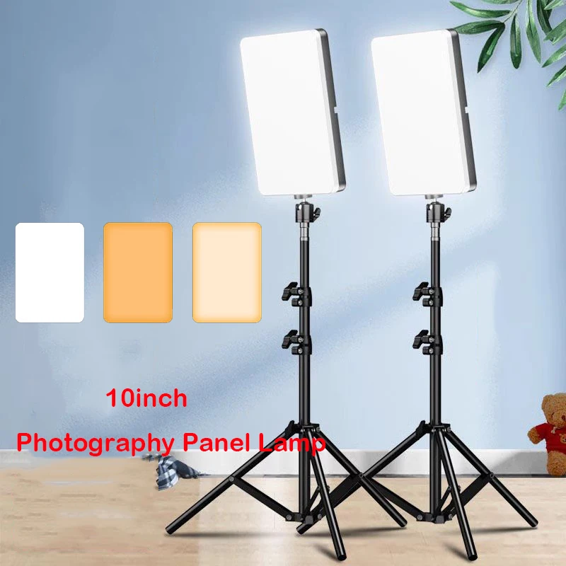 10inch-Photography-LED-Selfie-Video-Light-Tripod-Stand-Dimmable-Panel ...