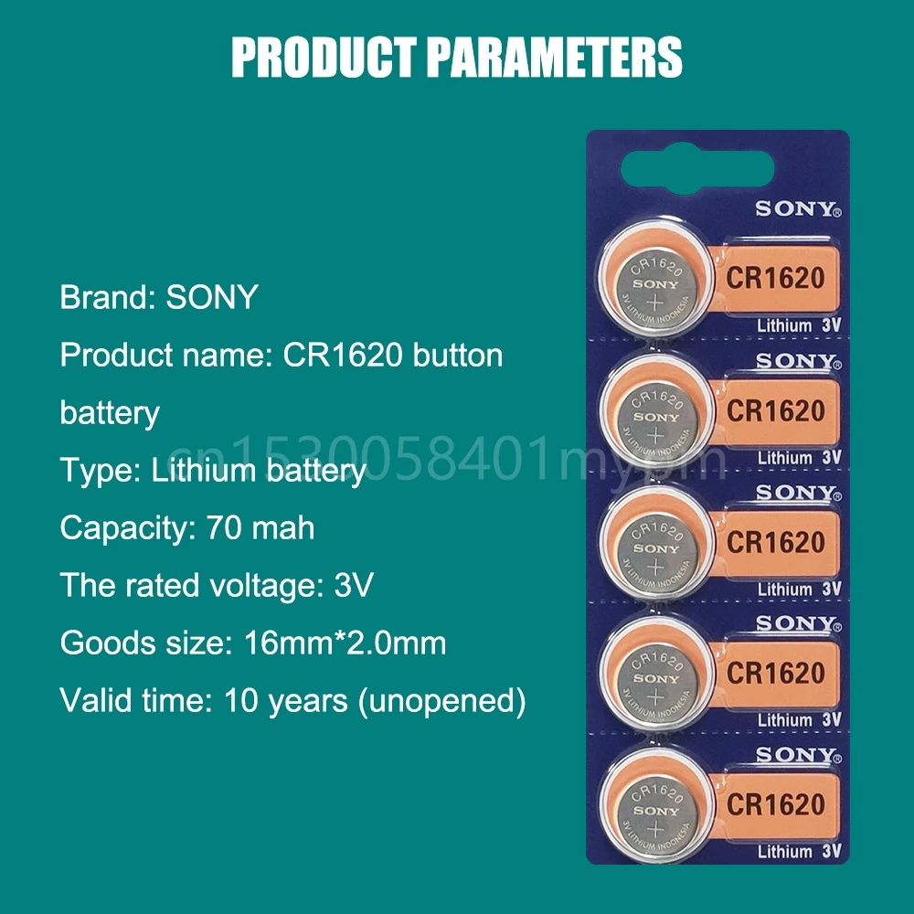SONY Original Cr1620 Button Cell Batteries for Watch 3V Lithium Battery CR 1620 BR1620 Remote ...