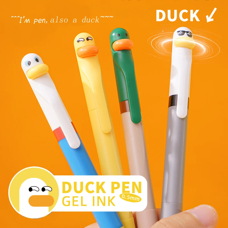 4 Pcs/Set Cute Duck Design Gel Ink Pen Smooth Writing Quick Dry 0.5mm ...