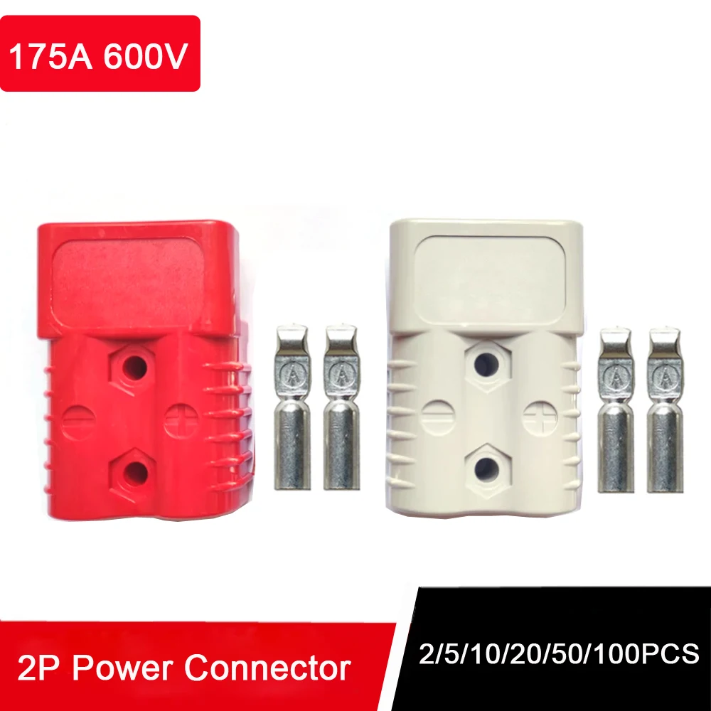600V-175A-gray-red-Plug-Connector-Double-Pole-copper-Contacts-Solar ...