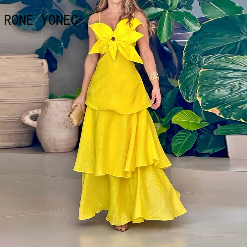 Women-Spaghetti-Straps-Three-Dimensional-Decoration-Cascading-Ruffle ...