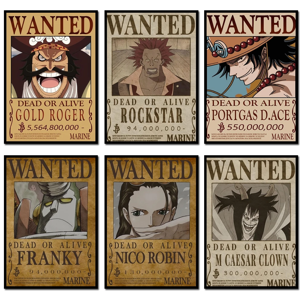 New-Anime-One-Piece-Bounty-Wanted-Posters-4-Emperors-Kid-Action-Figures ...