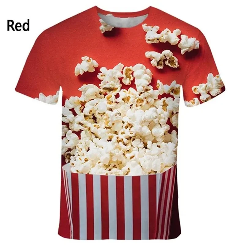 New Fashion Popcorn 3D Printed Funny T Shirts Men's And Women's ...