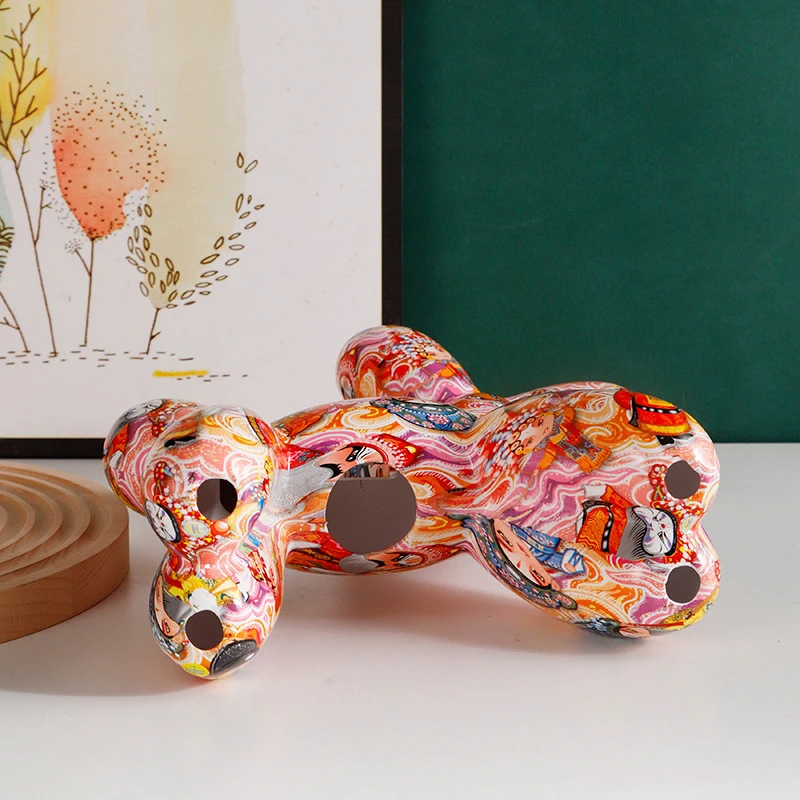 Dog Bank Ceramic Metallic Finish Dog Balloon Animal Piggy Bank, Ceramic ...