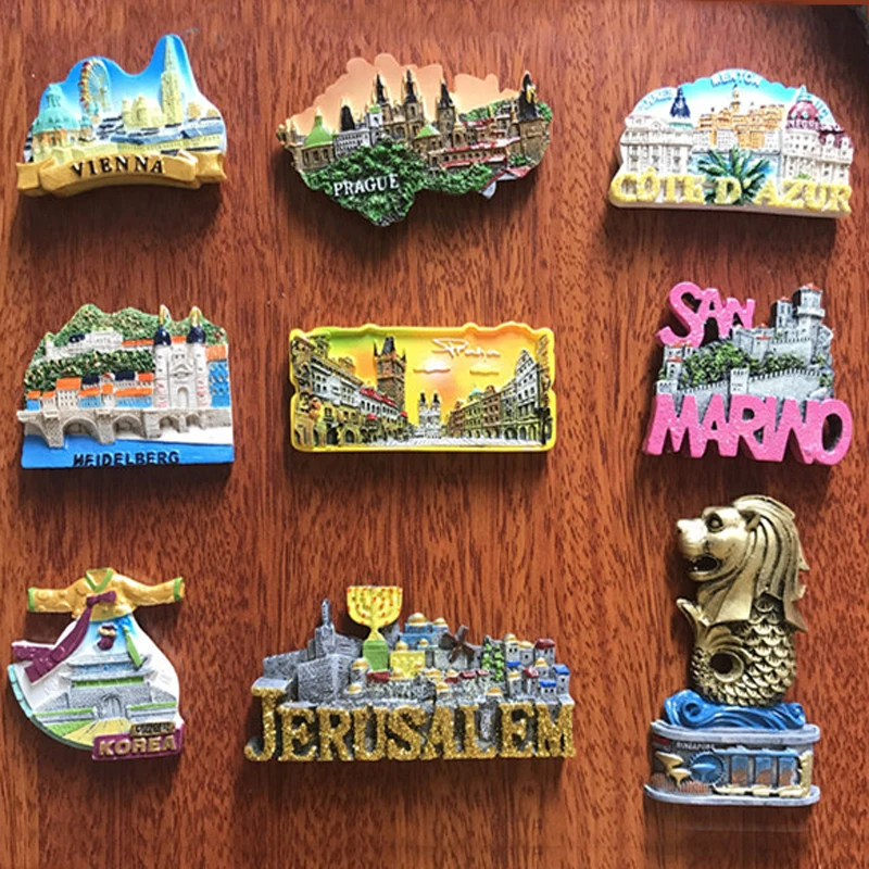 Resin-Fridge-Magnet-Thailand-Berlin-Prague-Vienna-Monaco-Travel ...