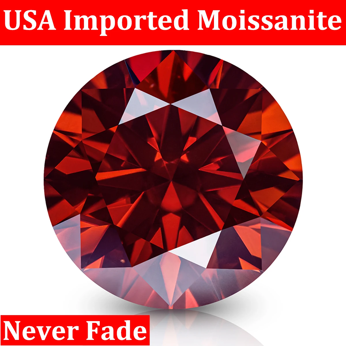 High Quality Certified VVS1 Garnet Dark Red Moissanite Stones 0.5ct to ...