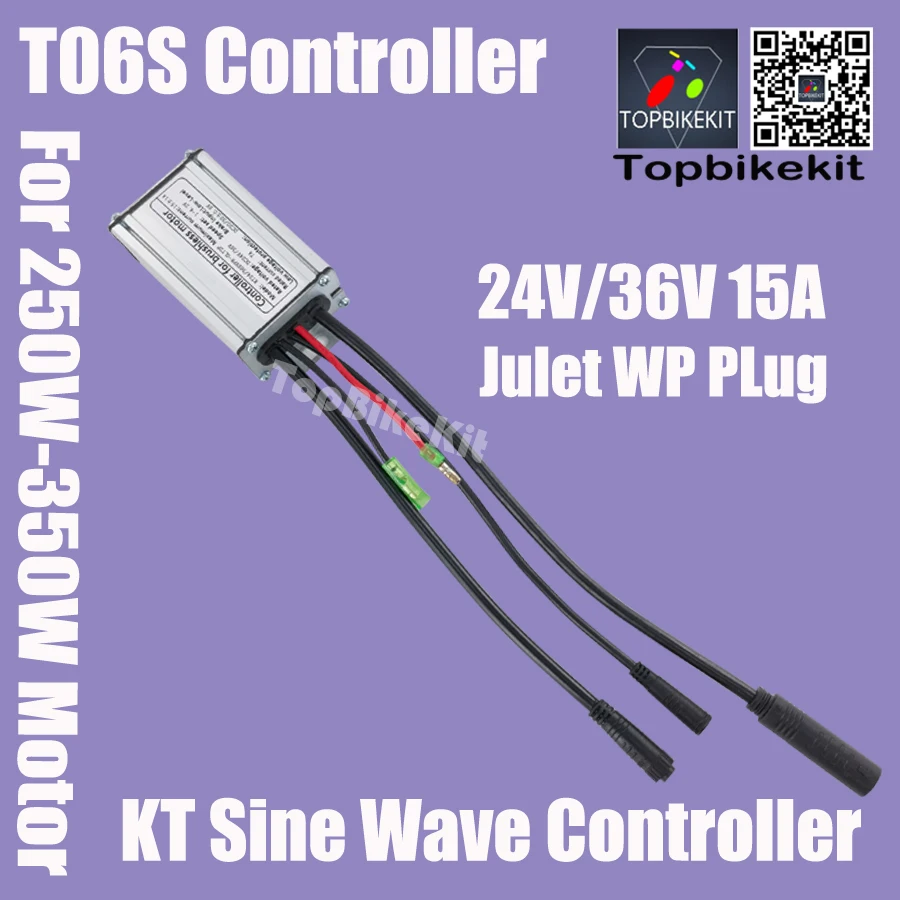 Ebike KT controller S06S 24V 250W / 36V 250W 15A KT Sine Wave ...