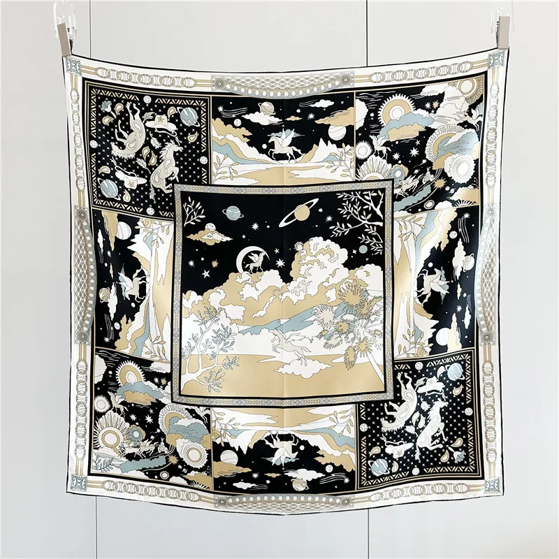 Silk Twill Scarf Women Hand Rolled Edges Scarfs Herm Rolling Shawls 90 ...