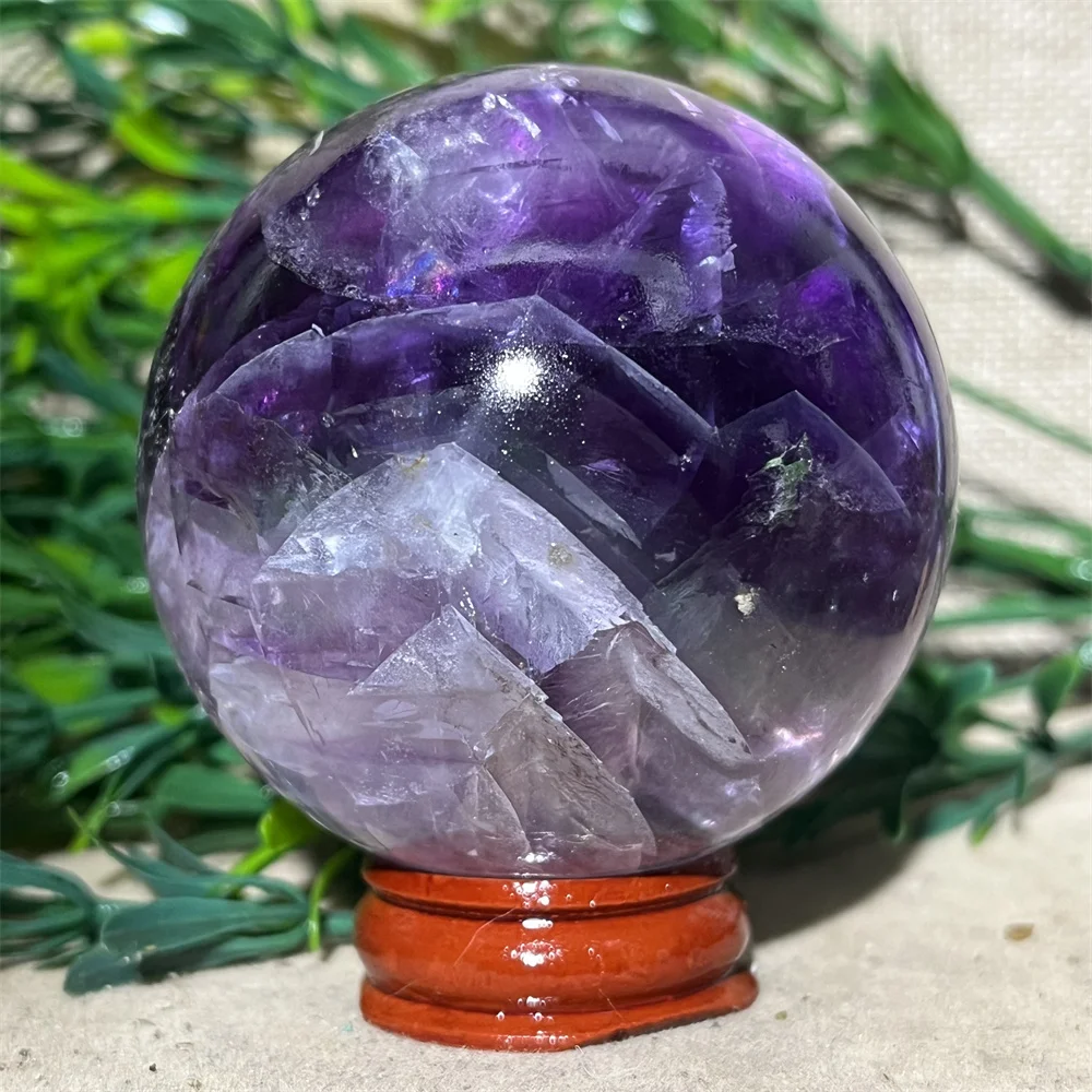 Purple Fluorite Sphere Ball Crystal Stone Quartz Natural Home Healing ...