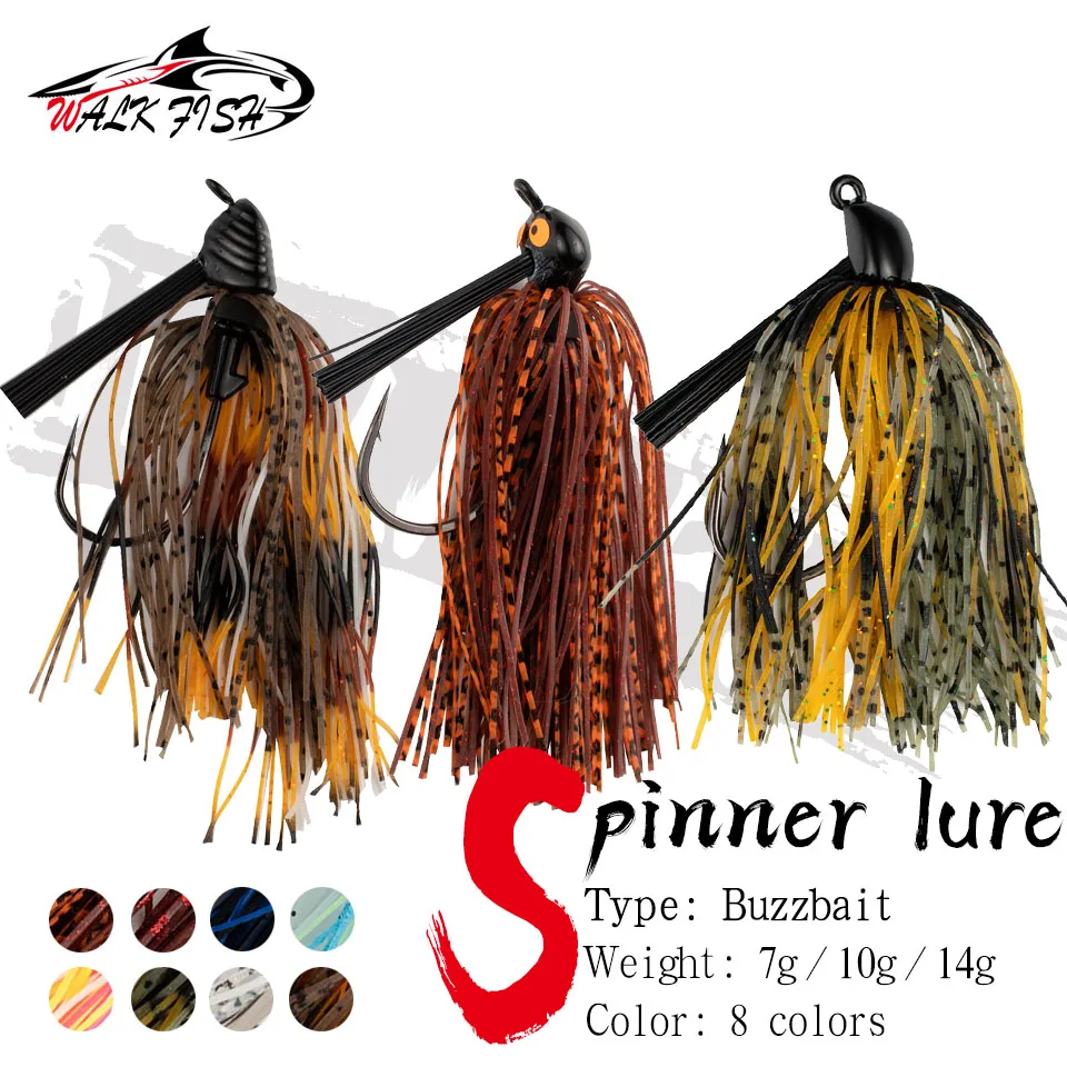 WALK FISH 7G 10G 14G Spinner Bait weedless jig Bass jig Chatter bait ...
