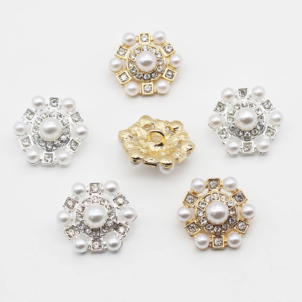 Botones-decorativos-de-Metal-para-ropa-diamantes-plateados-y-dorados-de ...