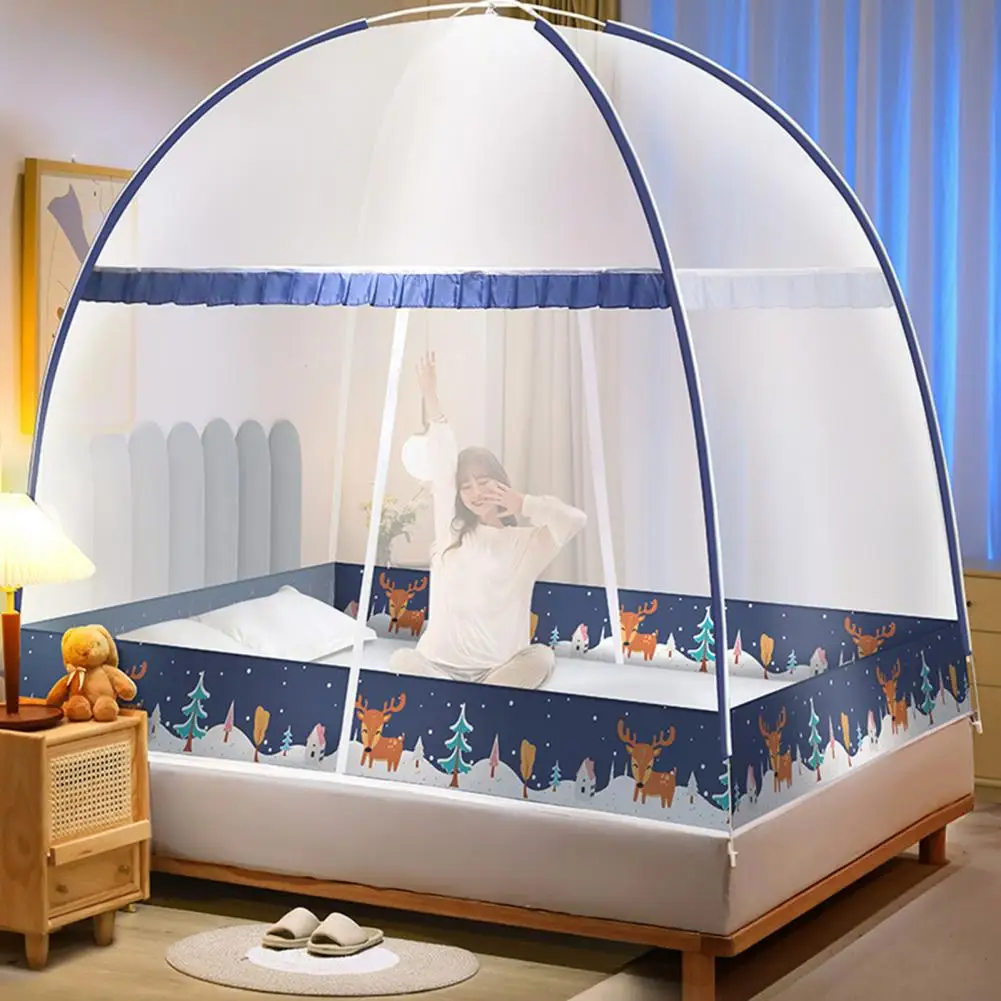 Fully-Enclosed-Mosquito-Net-Bed-Cover-Curtain-Full-Cover-Dual-Door ...