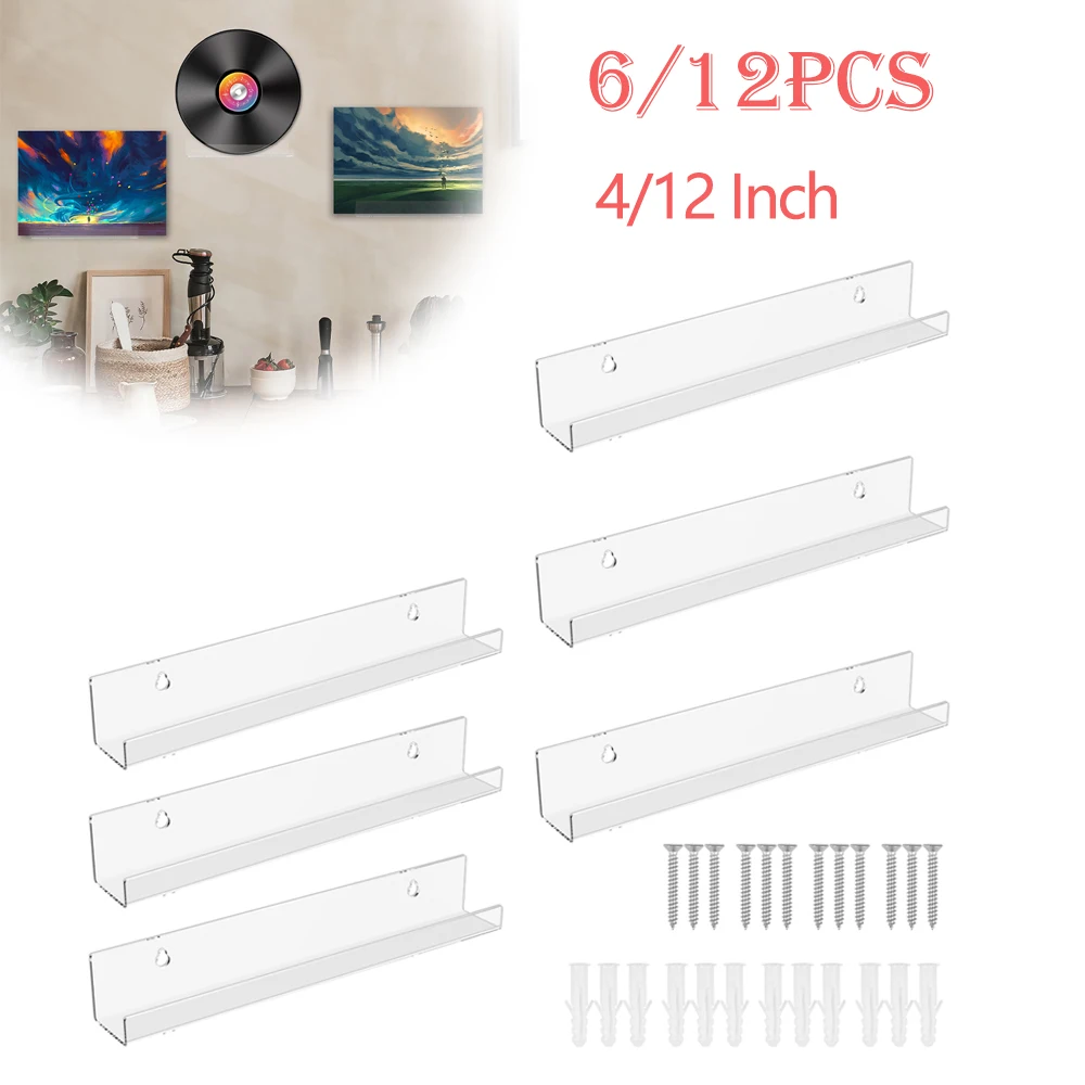 6-12Pcs-Vinyl-Records-Holder-4-12Inch-Acrylic-Record-Shelf-Wall-Display ...