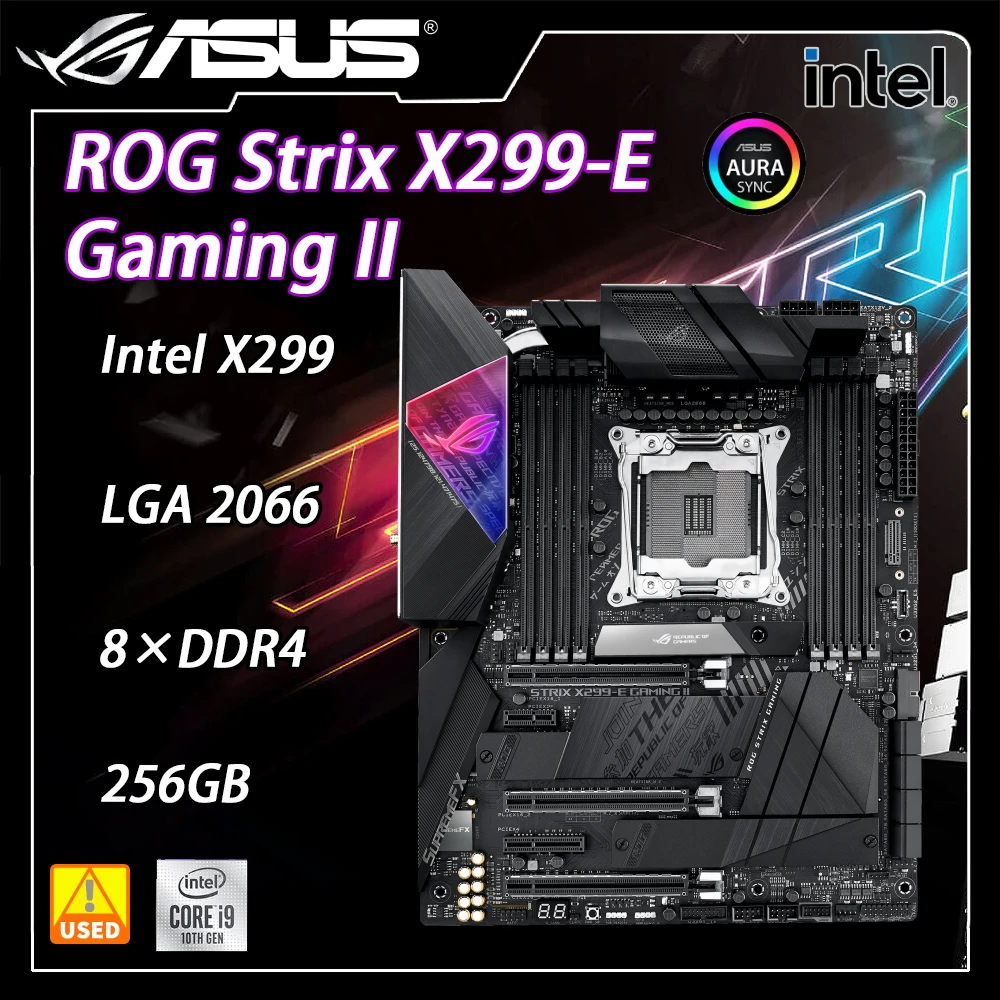 ASUS-placa base ROG STRIX X299-E GAMING II, dispositivo con chip Intel X299, ranura LGA 2066, 8 ...