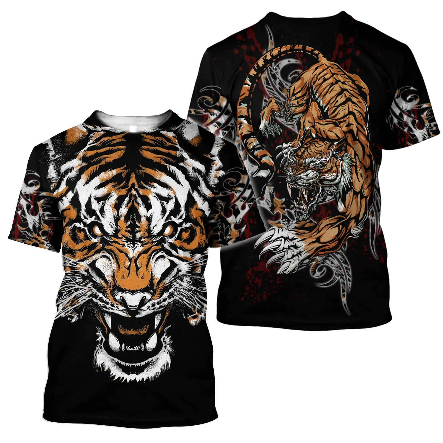 3D-Tiger-Print-T-Shirt-For-Men-Boutique-Animal-Graphic-T-Shirts-Summer ...