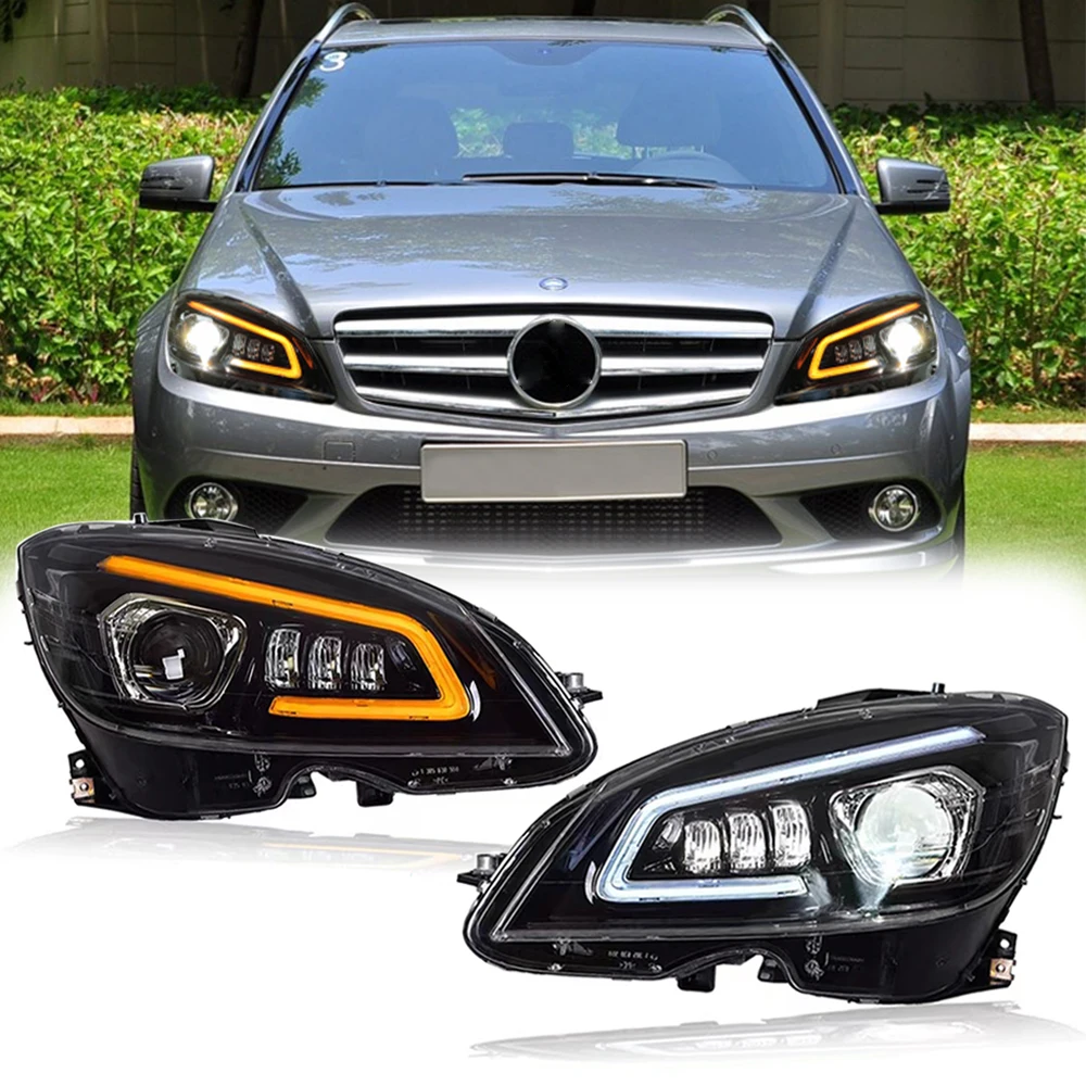 Car Lights for Benz w204 C180 C260 C200 C300 LED Headlight 2007-2011 Head Lamp Drl Projector ...