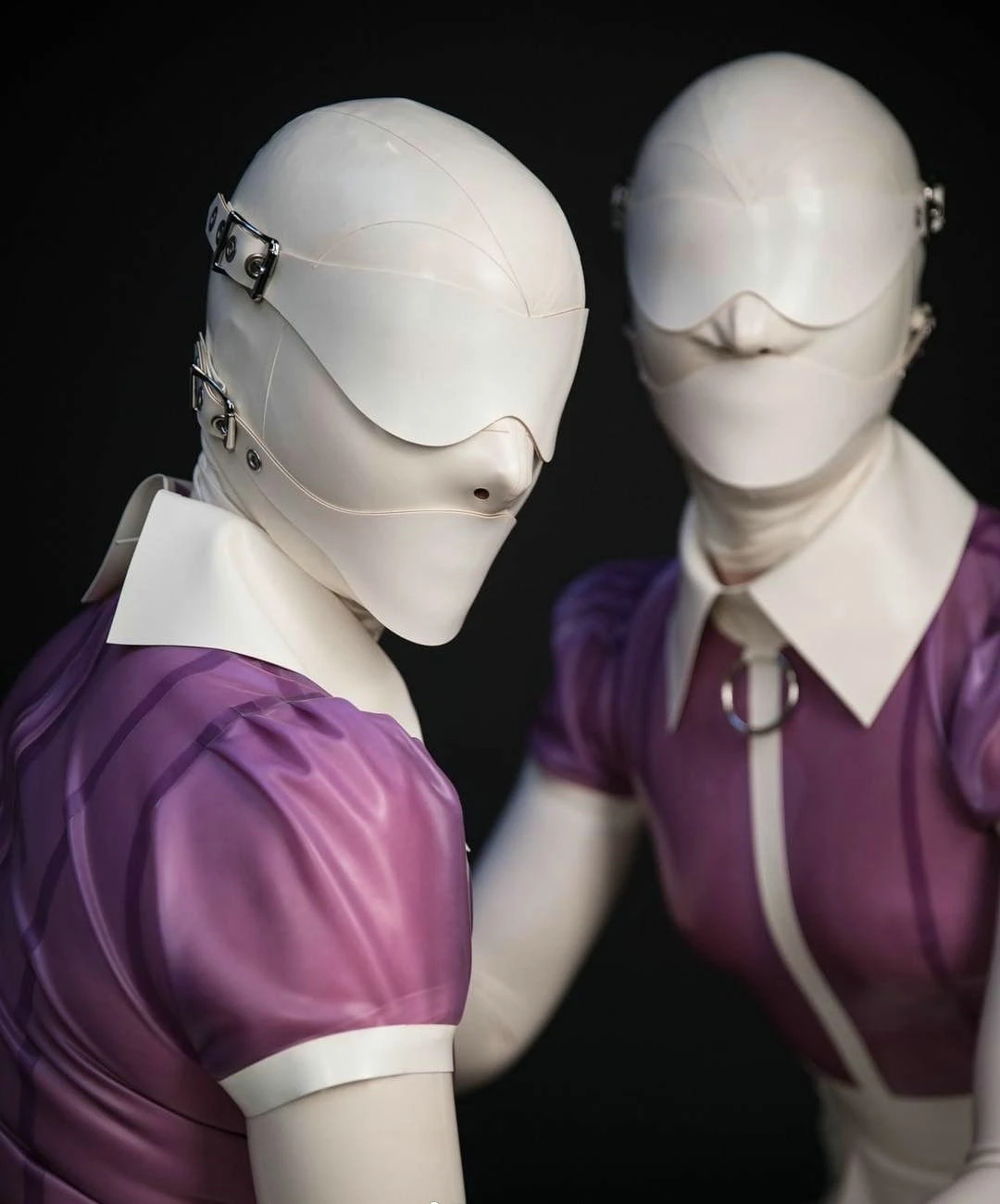 Fetish Hoods 100% Natural Latex Open Eyes Mouth With Nose Holes Mask ...