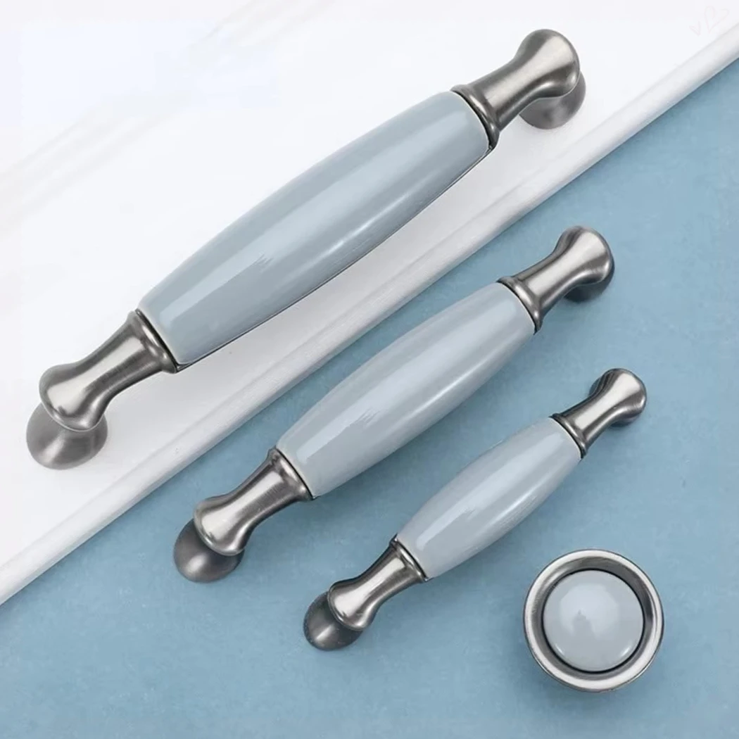 Blue Ceramic Antique Kitchen Drawer Handles Vintage Handles Knobs and ...