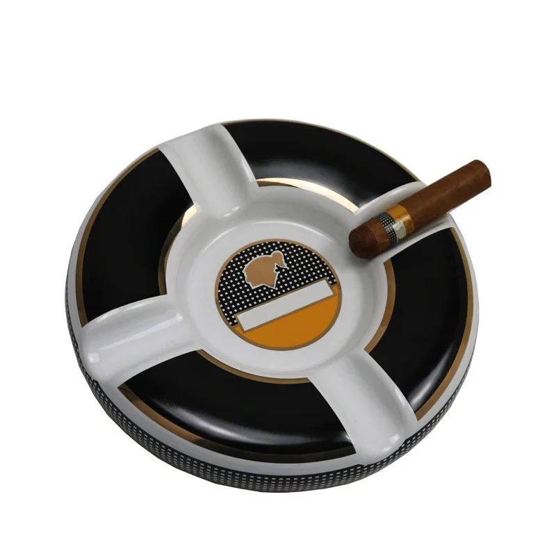 Ceramic-Cigar-Ashtray-Round-4-Ash-Slot-Large-Round-Cigar-Holder-Ashtray ...