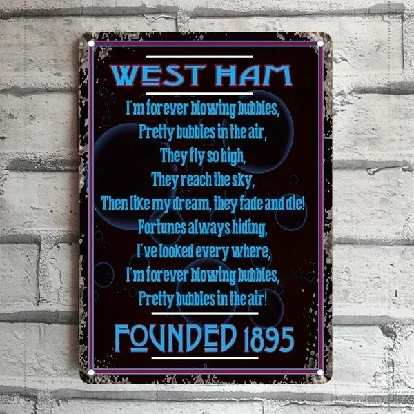 Funny-West-Ham-Song-Anthem-Fans-Tin-Sign-Poster-Home-Pubs-Bars-Poster ...