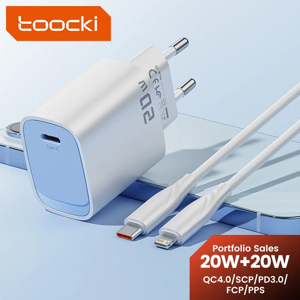 Toocki Cargador USB C 20W para iPhone 12 13 14 X Cargador portátil USB tipo C 20W PD Carga ...