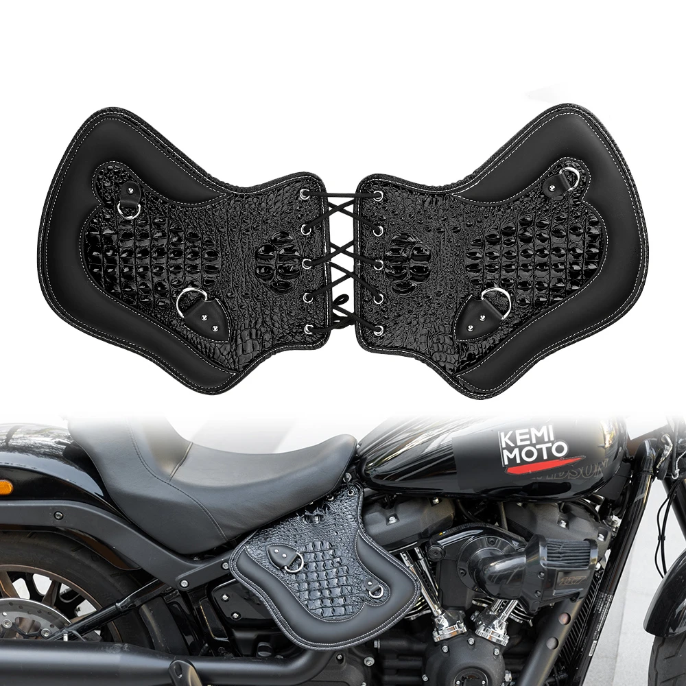 KEMIMOTO Motorcycle Heat Shield Side Saddle PU Leather Heat Deflector ...