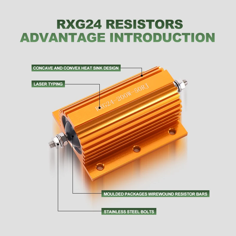 High-Power Gold-Colored Aluminum Shell Resistor Rxg24 ...