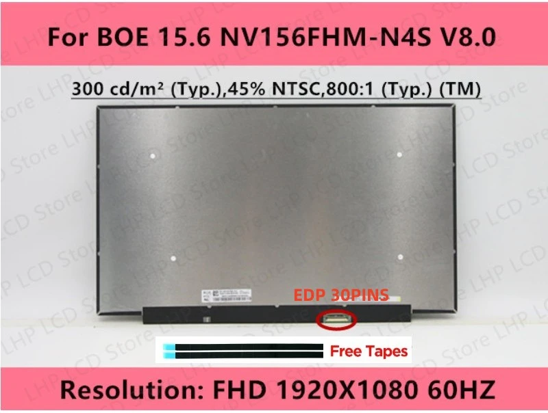 15.6" Ips Laptop Lcd Screen Nv156fhm-n4s V8.0 For Lenovo Thinkpad T15 P15s Gen 2 Thinkbook G2 ...