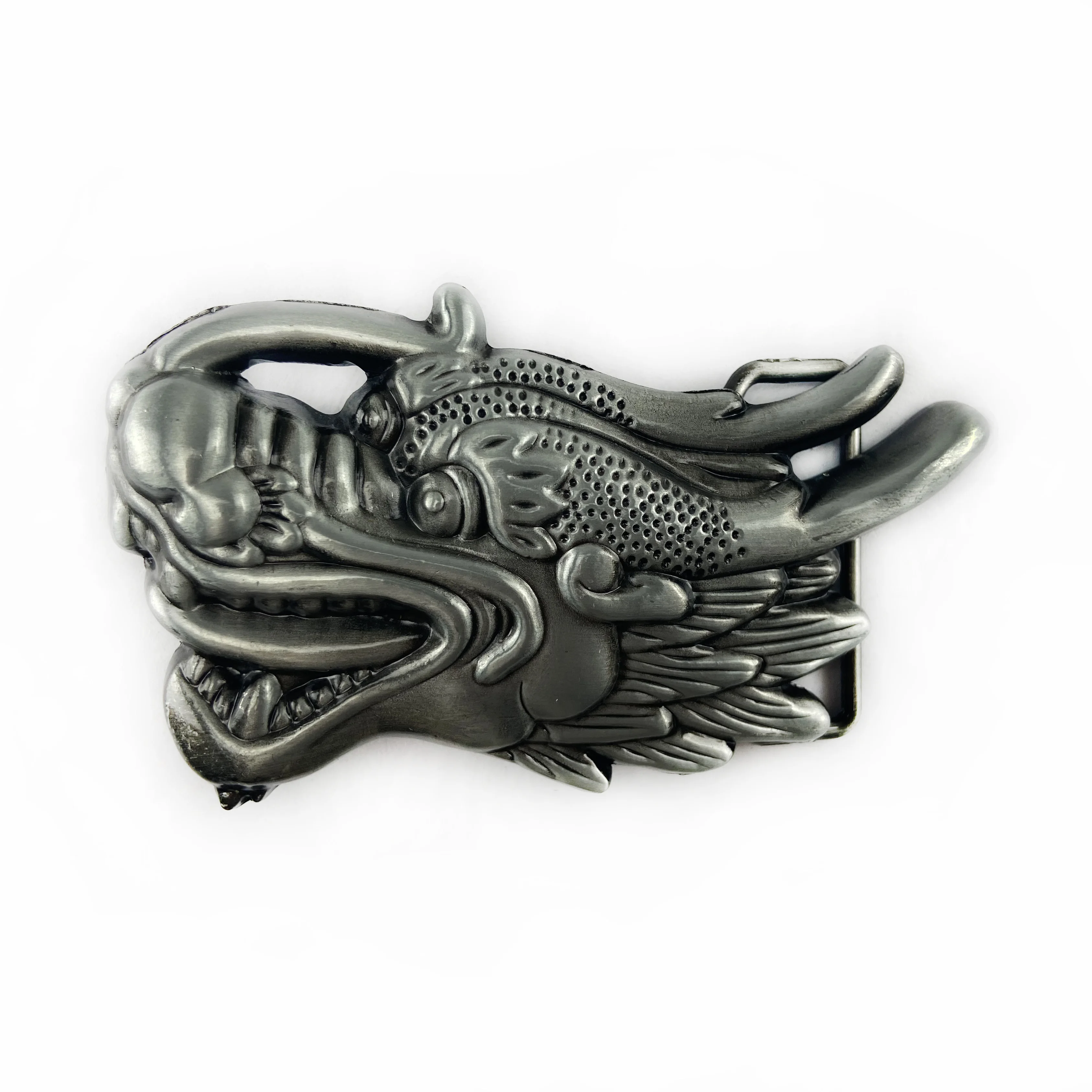 BuckleClub zinc alloy retro fashion dragon head belt buckle with pewter ...