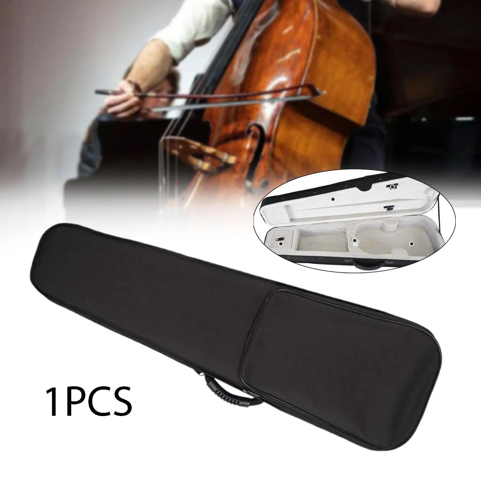 4/4 Violin Case with Side Handle, Sturdy Protective Full Size Violin ...